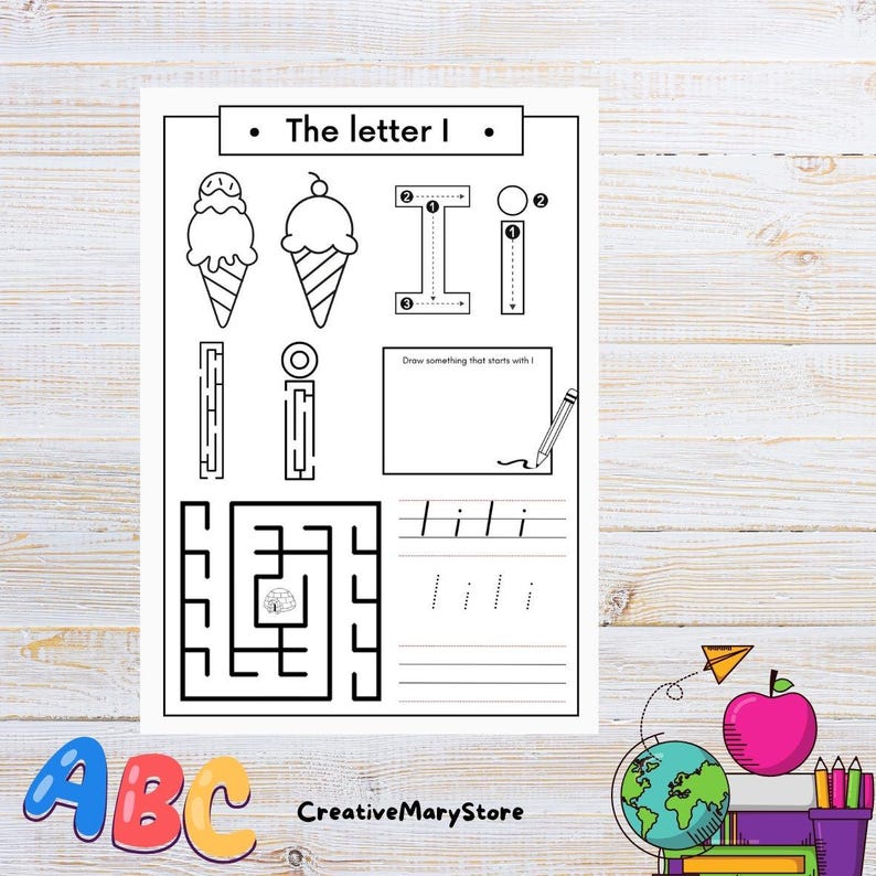 ABC Maze and Trace Letters A-Z | Printable Alphabet Worksheets | Letter ...
