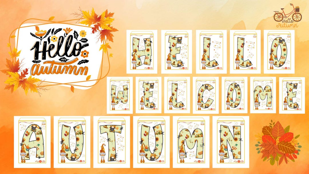 Autumn Classroom Decor Banner Printable, Welcome Sign Bulletin Board ...