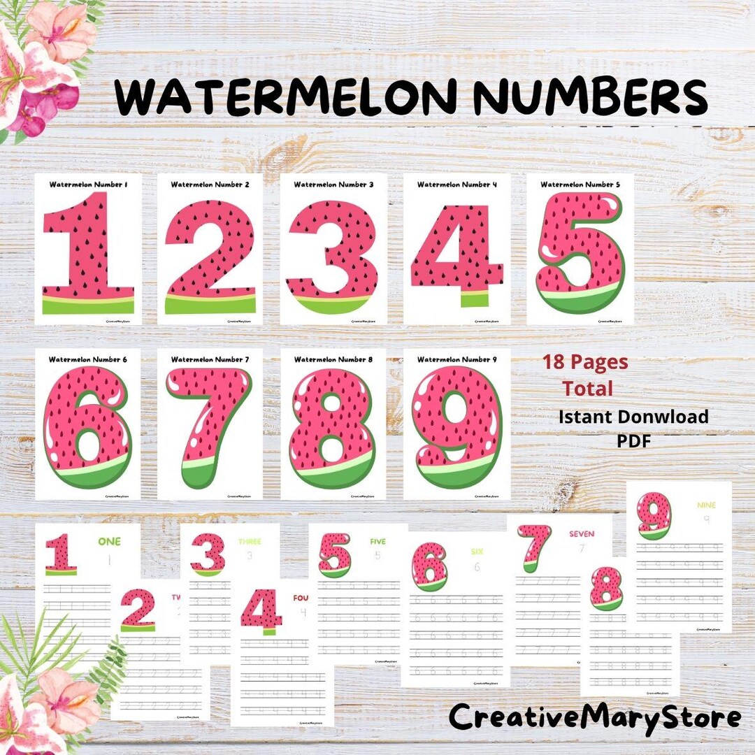 Watermelon Numbers 1-9 | Printable Math Activity | Summer Learning ...