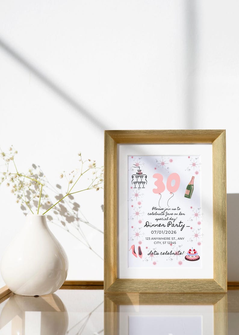 30th Birthday Party Printable, Easy Download, Digital Birthday ...