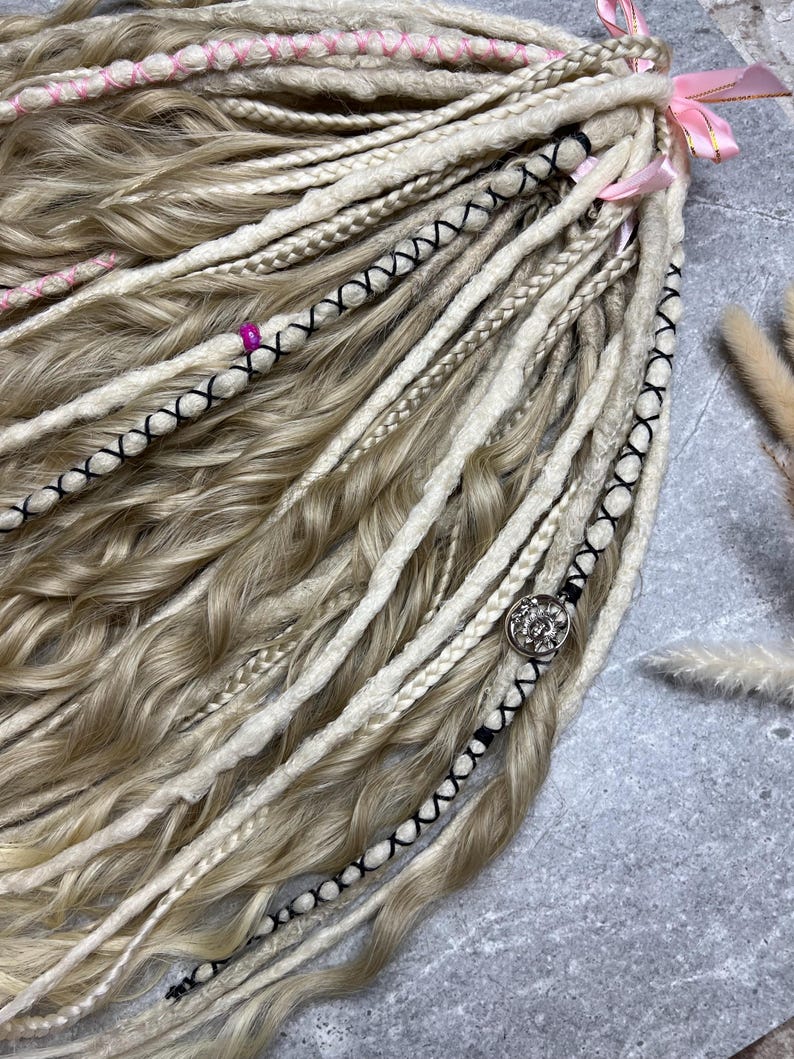 Blonde Curly Dreadlocks Set | Boho Dreads | Goddess Dreads | Dreadlock ...