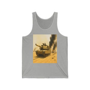 M1A2 Abrams Tank Top, Gulf War Battle Scene Unisex Jersey Tank Top ...