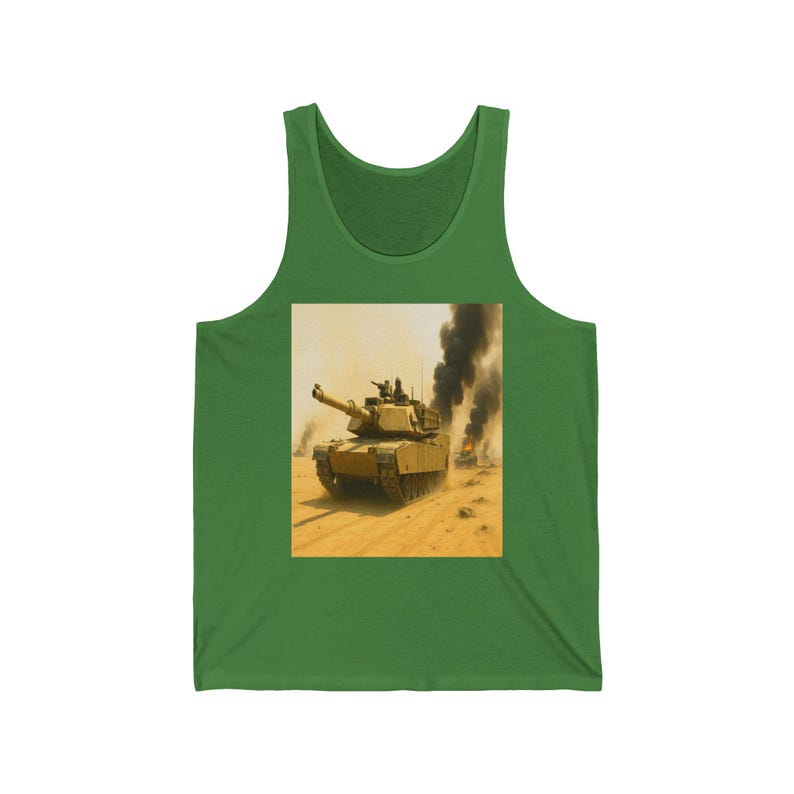 M1A2 Abrams Tank Top, Gulf War Battle Scene Unisex Jersey Tank Top ...