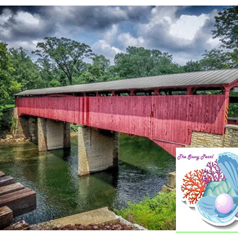 Red Covered Bridge - Etsy