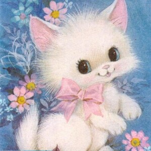 Cross-stitch PATTERN for Fluffy White Kitty, Digital Download, PDF ...