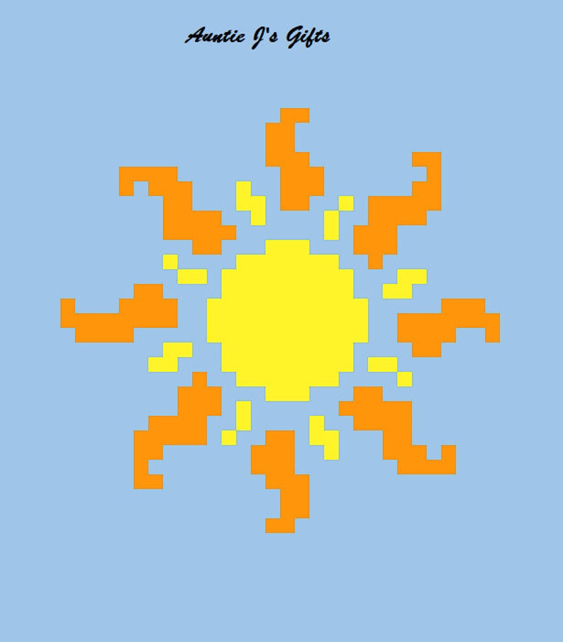 C2C crochet PATTERN corner to corner sun for afghan | Etsy