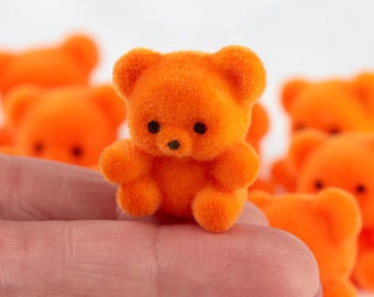 Miniature Flocked Bears | Etsy