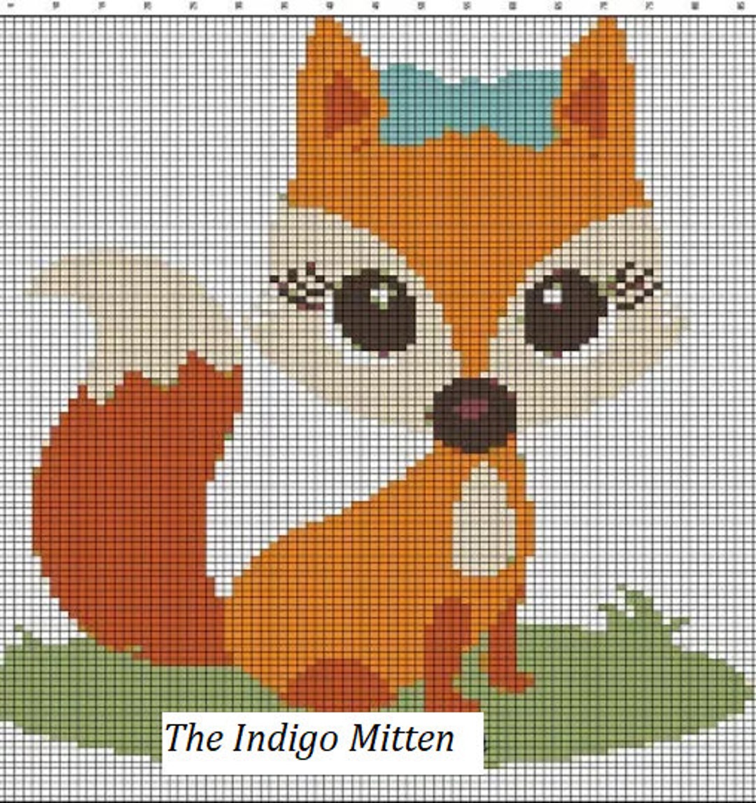 CROCHET Graph With Instructions PATTERN, Girl Fox for Afghan, Nursery ...