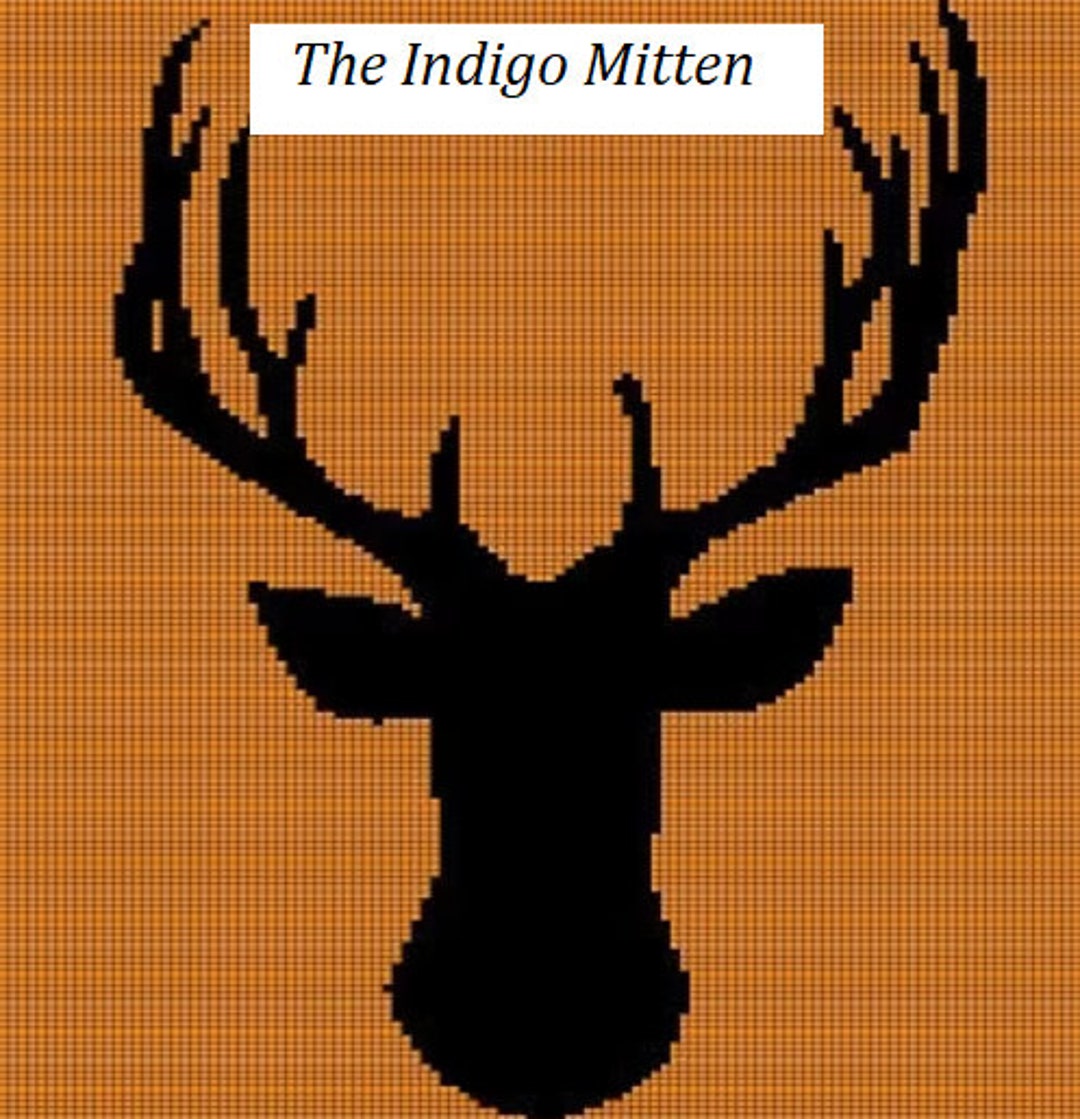 CROCHET Graph With Instructions PATTERN, Buck Shadow for Afghan, Deer ...