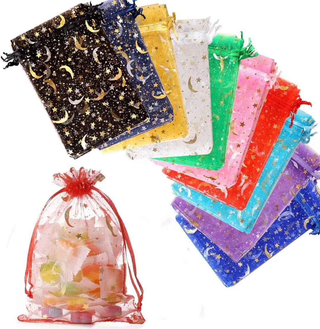 Celestial Organza Gift Bags: Moon & Star Favor Bags - Etsy