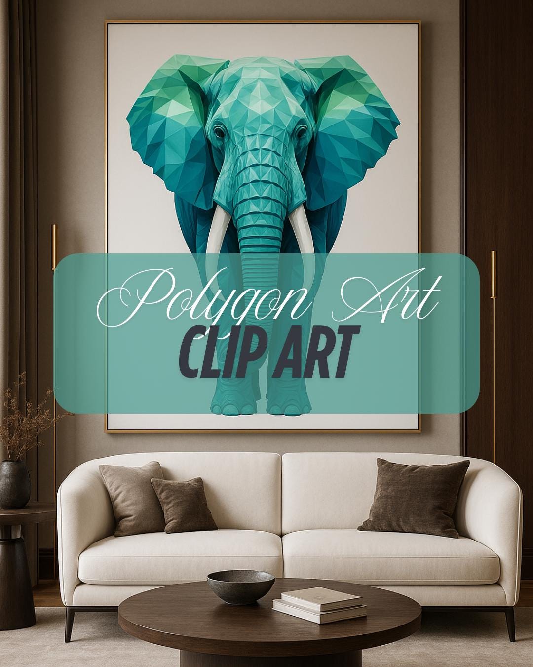 Polygon Animal Art Print Set | Digital Download | 6 Square Jpegs ...