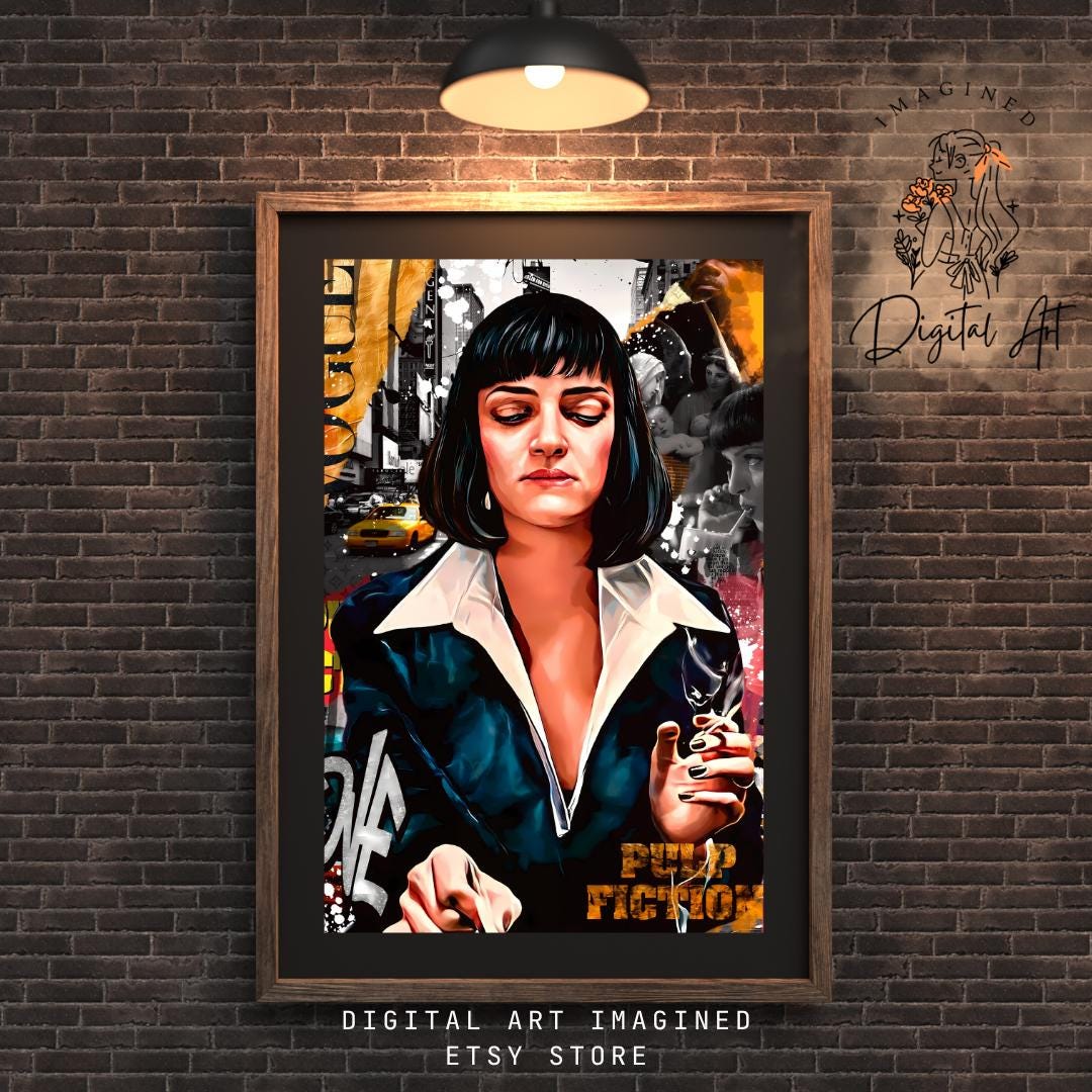 Pulp Fiction Digital Art - Graffiti Art Print for Bedroom, Art and ...