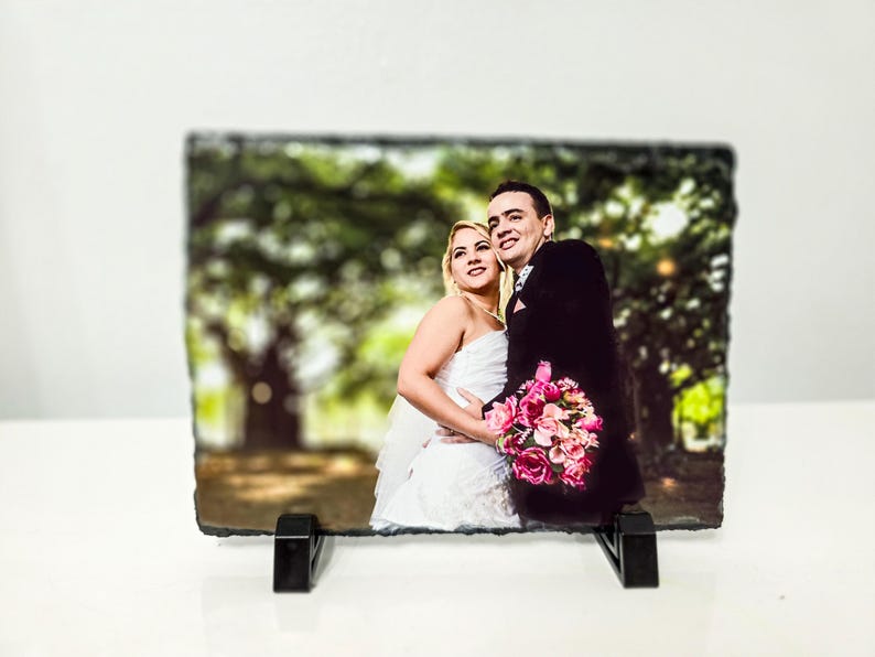 Custom Photo Rock Slate • Personalized Stone Picture Gift • Wedding ...