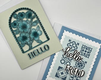 Set of 2 Handmade Friendship Greeting Cards - Etsy