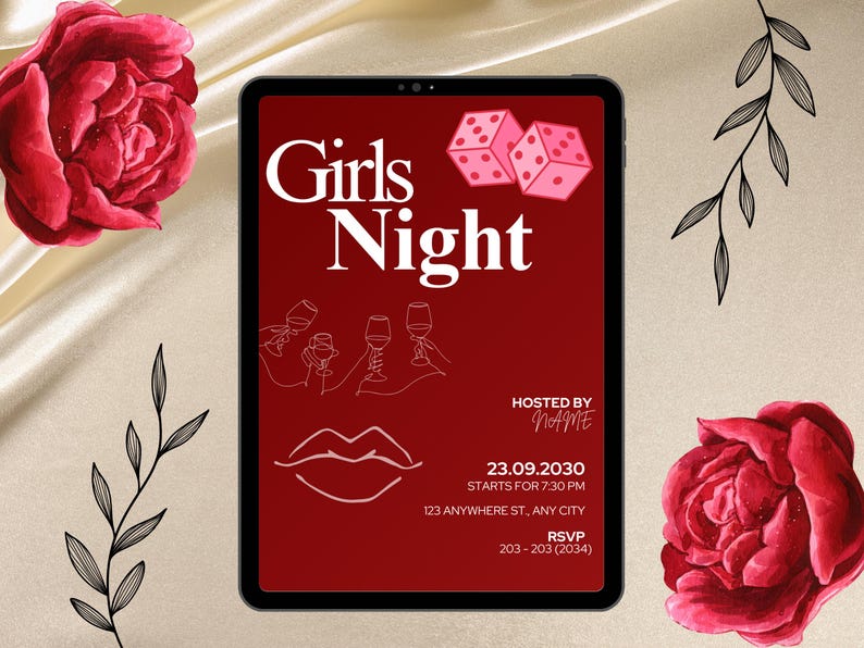 Girls Night Invitation Template - Etsy