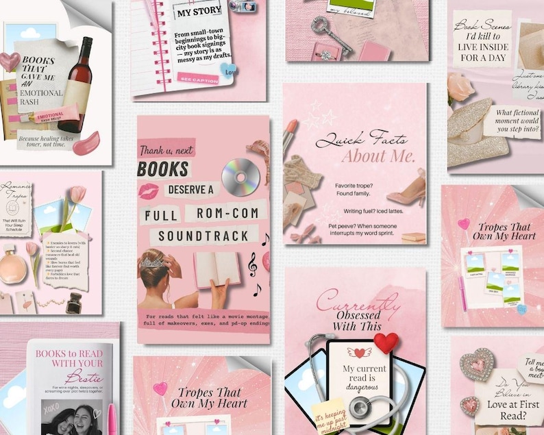 Romance Bookstagram Template Instagram Post Story Indie Author ...