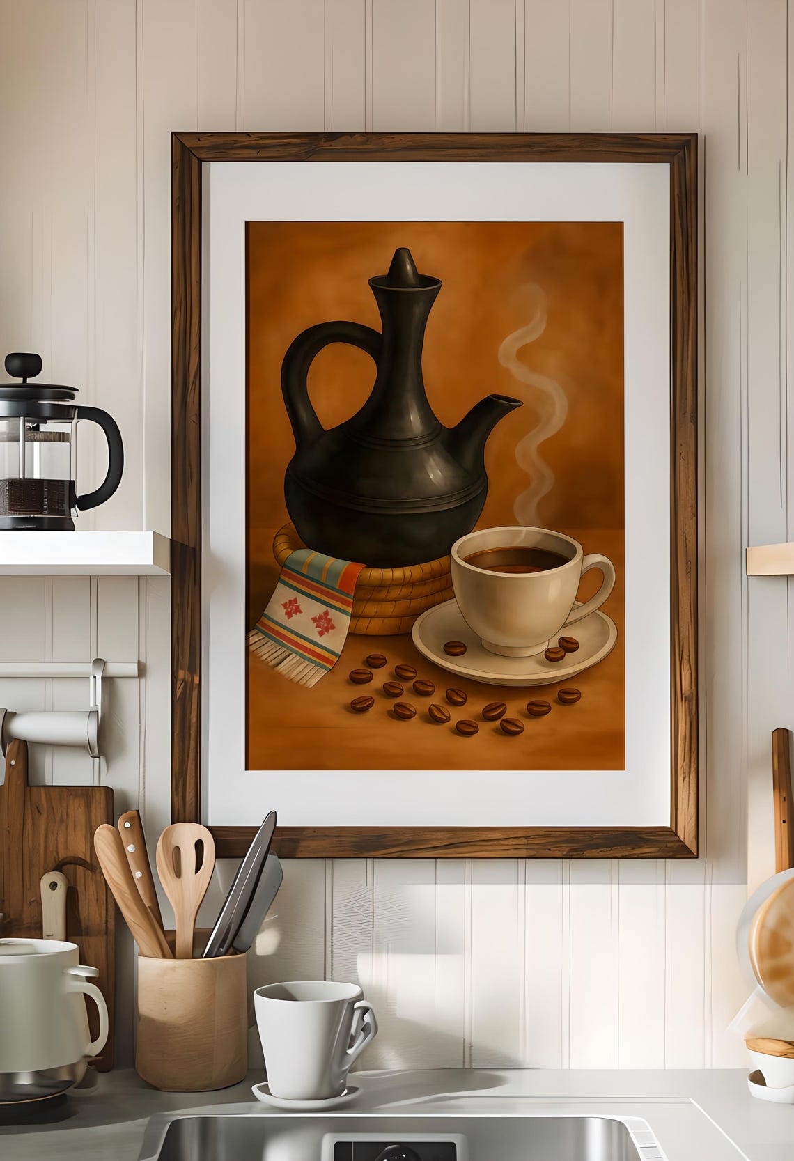 Ethiopian Coffee Ceremony Art Print: Jebena & Buna Kitchen Decor ...