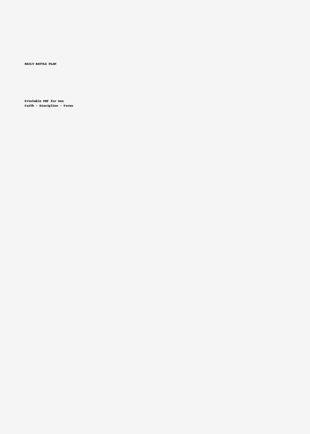 Daily Battle Plan Printable | Masculine Productivity Planner | Tactical ...