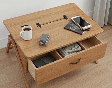 Handmade Wooden Laptop Desk Table With Drawer – Rustic Bed Table ...