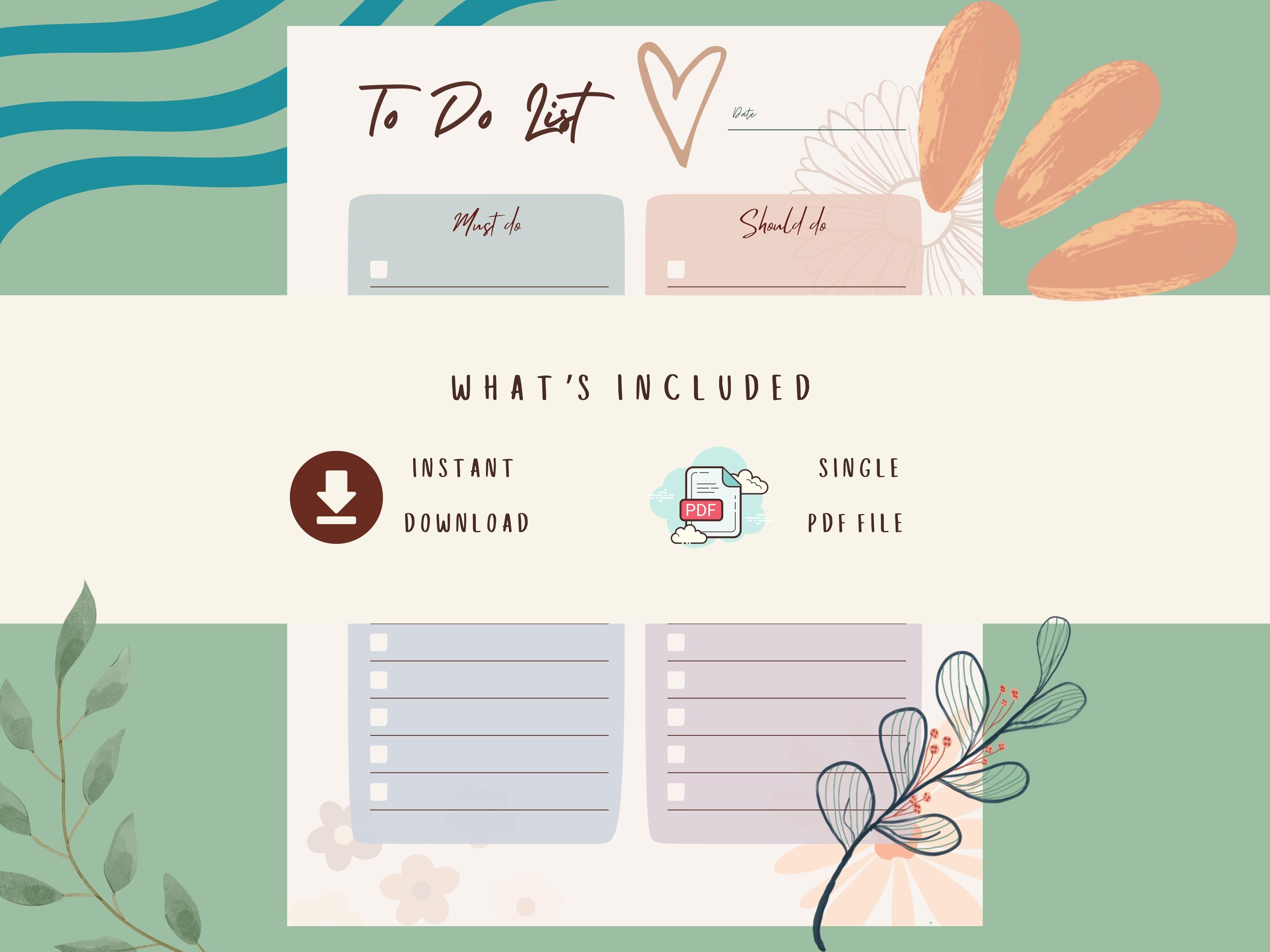 Cute To-do List Printable | Aesthetic Daily Planner PDF | Kawaii Task ...