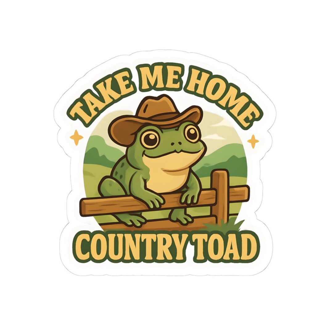 Country Toad Sticker: Whimsical Frog Decal for Laptop, Journal - Etsy
