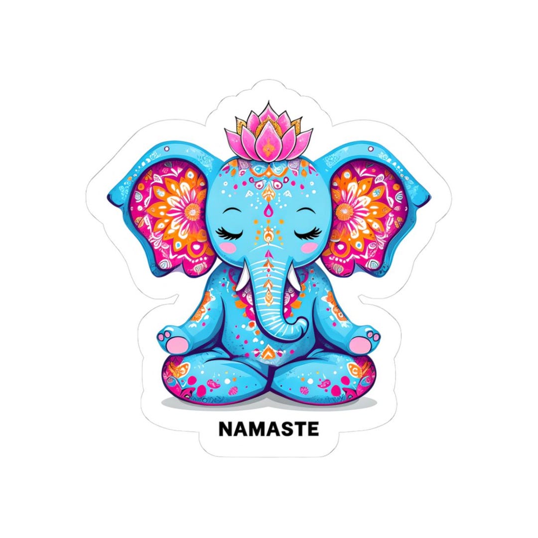 Namaste Elephant Sticker, Boho Decor, Yoga Gifts, Meditation ...