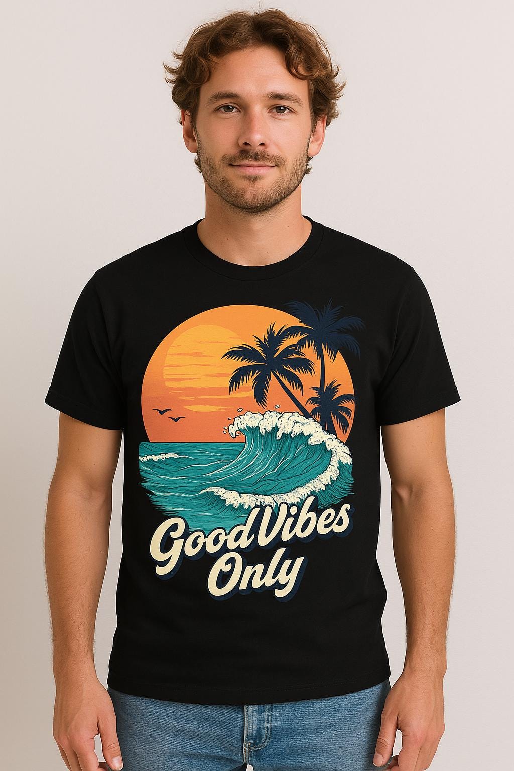 Retro Beach Good Vibes PNG: Surf Art Digital Download - Etsy