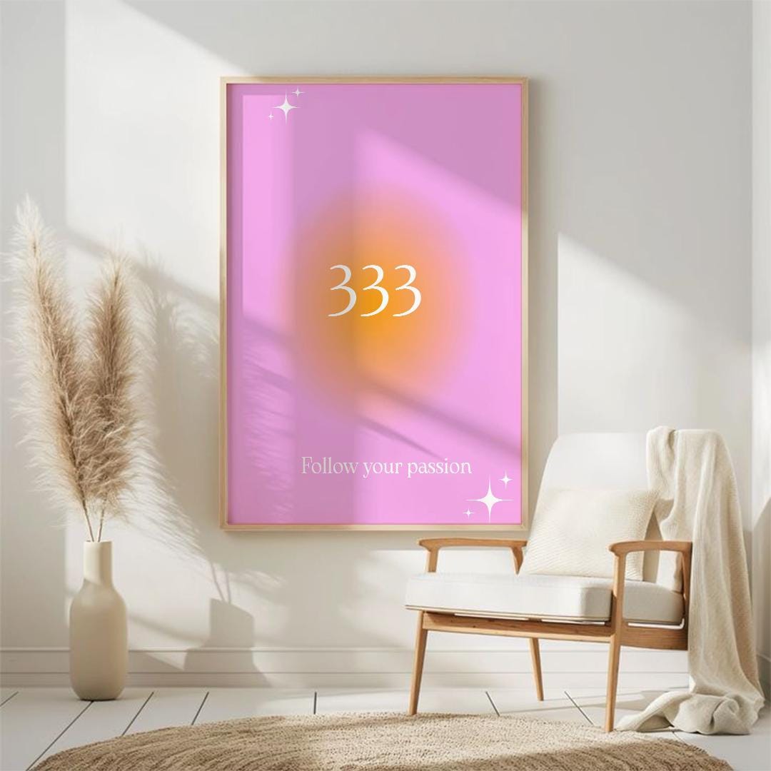 Angel Number 333 Wall Art, Spiritual Alignment Printable, Divine ...