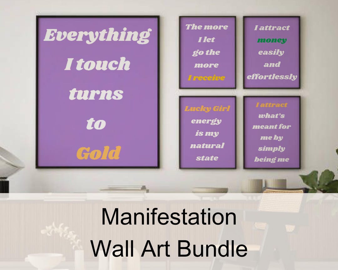 Manifestation Wall Art Bundle: Law of Attraction Posters Digital Prints ...