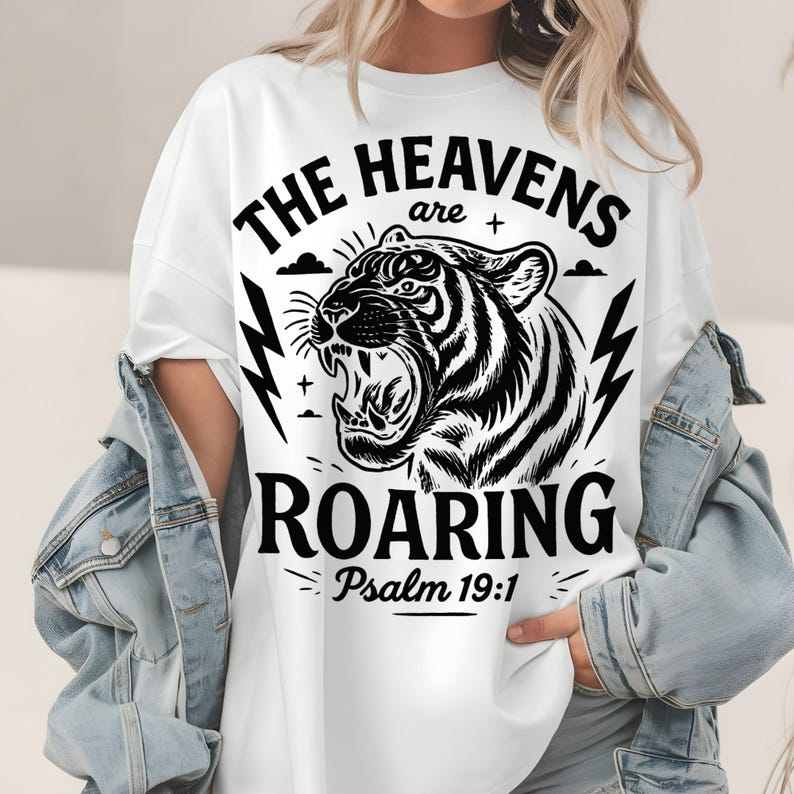 Roaring Tiger Christian PNG: Vintage Bible Verse Art (digital Download ...