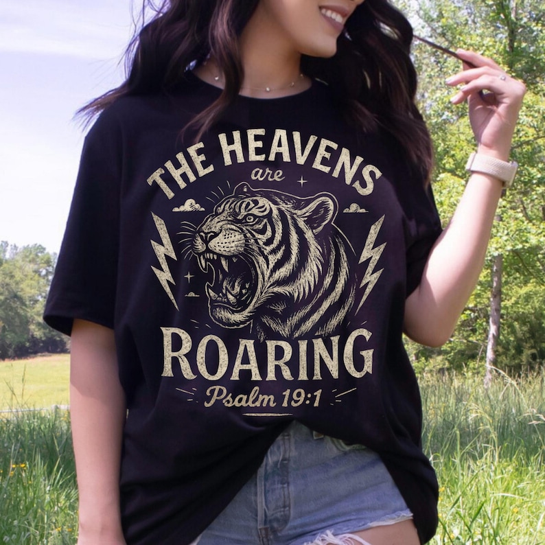 Roaring Tiger Christian PNG: Vintage Bible Verse Art (digital Download ...