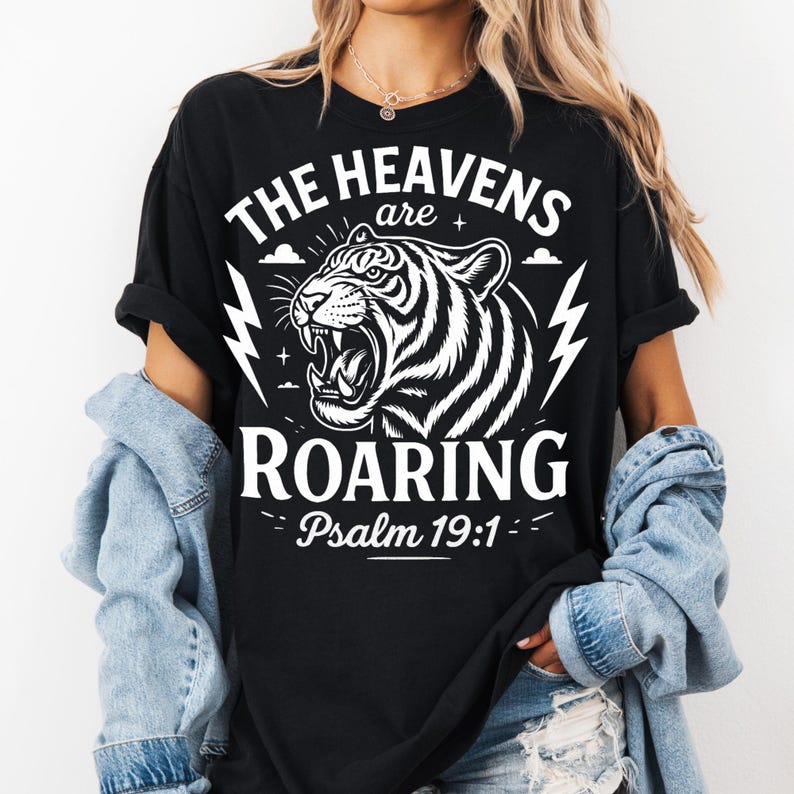 Roaring Tiger Christian PNG: Vintage Bible Verse Art (digital Download ...