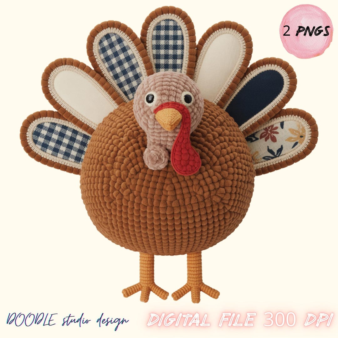 Patchwork Plush Turkey Decor: Farmhouse Thanksgiving Decoration - Etsy