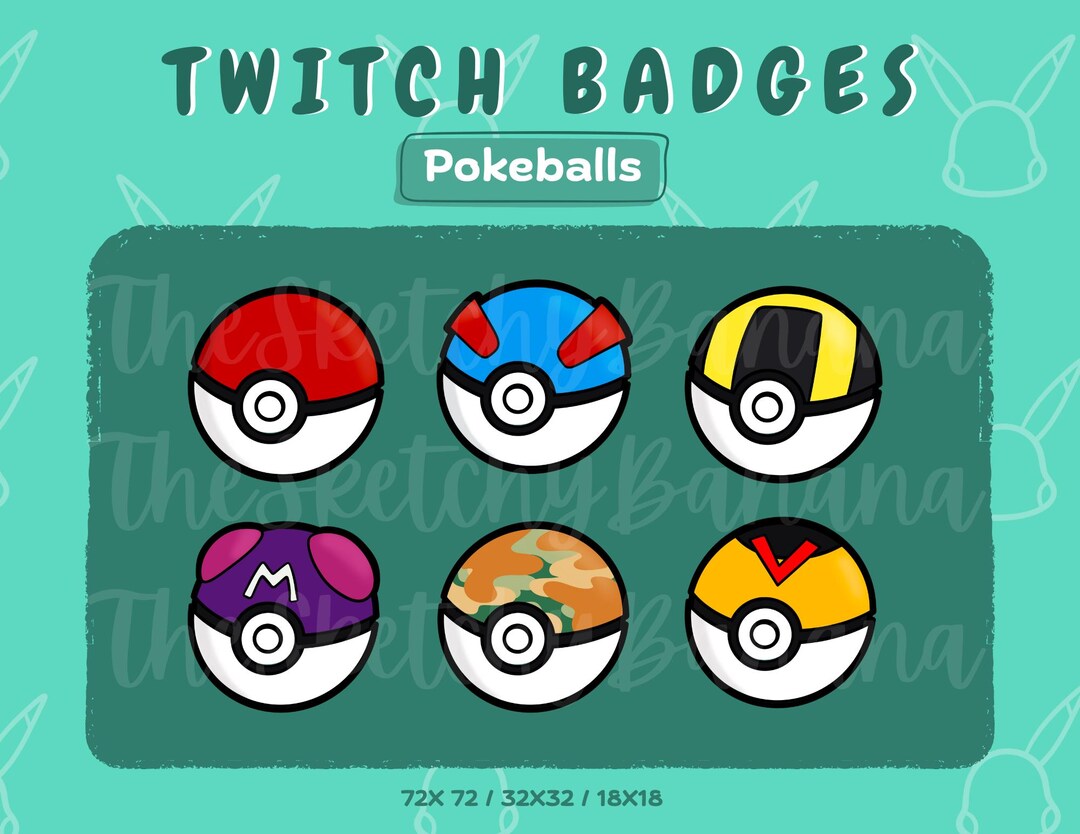 Pokemon Pokeball Twitch Discord Badges - Etsy