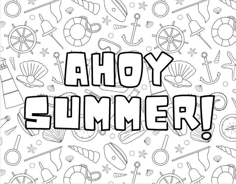 Summer Themed Mindful Colouring Pages - End of School Year - Etsy