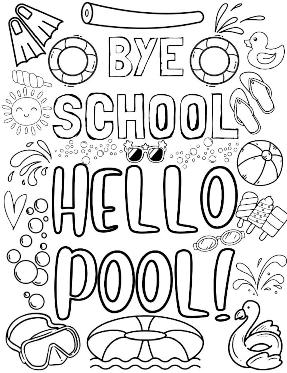Summer Themed Mindful Colouring Pages - End of School Year - Etsy