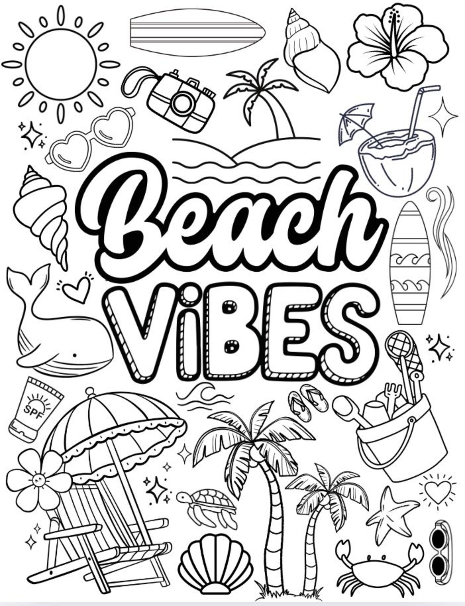 Summer Themed Mindful Colouring Pages - End of School Year - Etsy