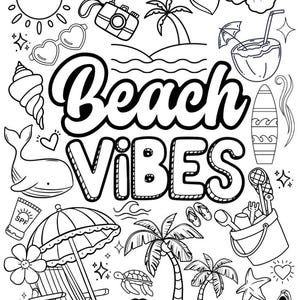 Summer Themed Mindful Colouring Pages - End of School Year - Etsy