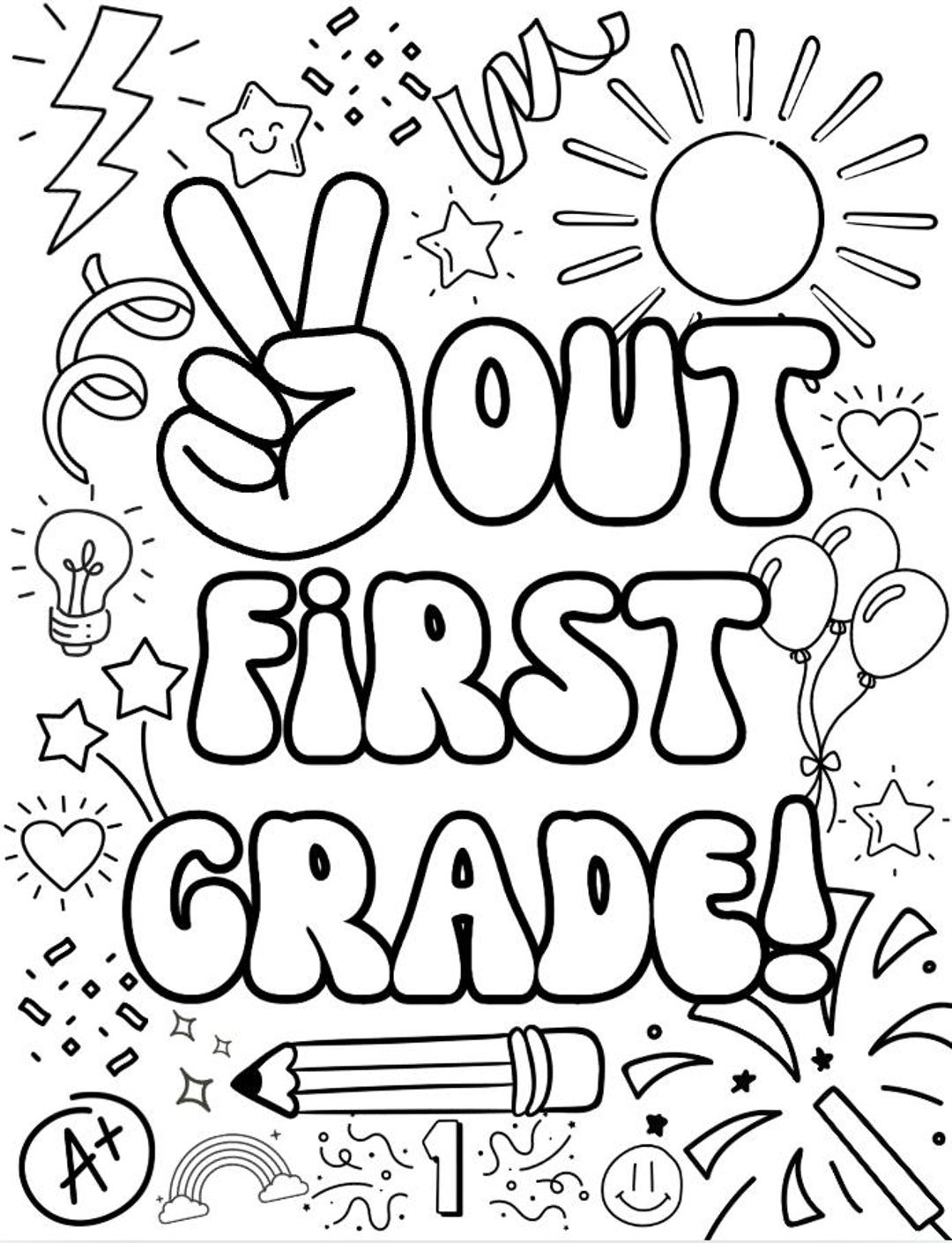 Peace Out Mindful Colouring Pages - End of Year Grades 1-6 - Etsy