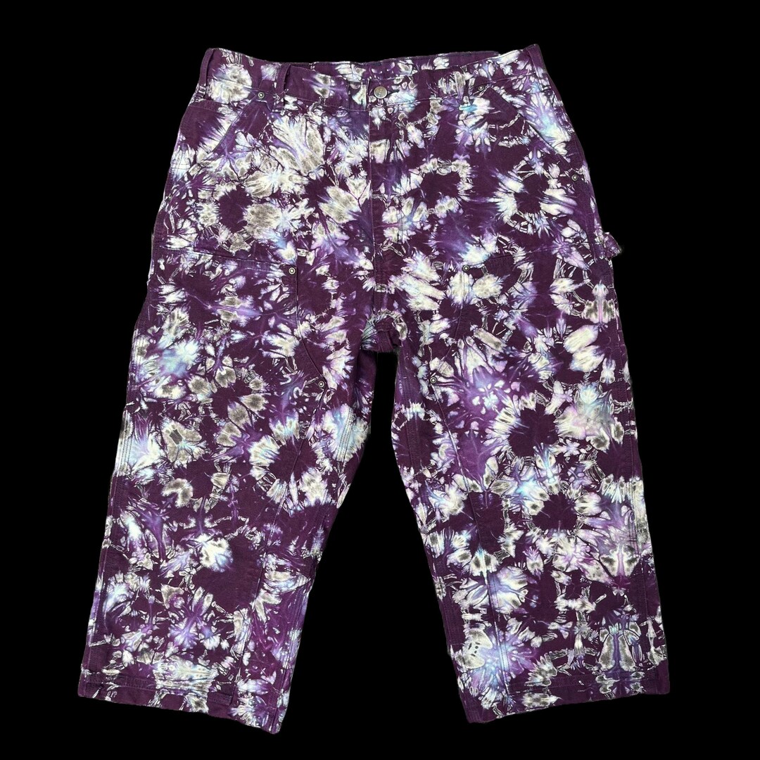 Carhartt NEW 36W Pants Altered/cut Below Double Knee Reverse Tie Dye ...