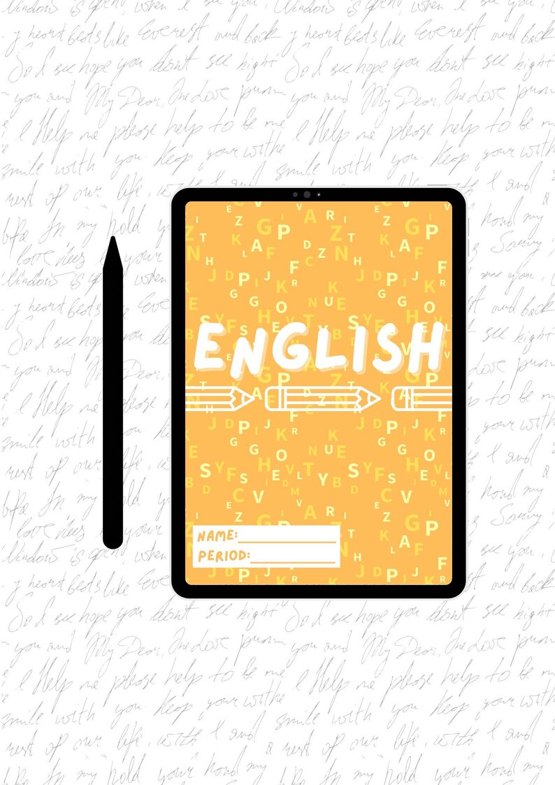 English Binder Cover Insert | Digital Download | Student & Teacher ...