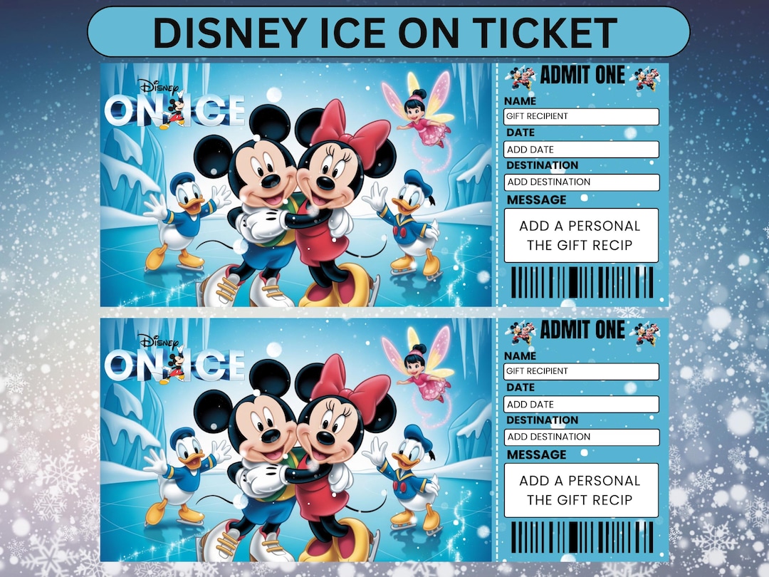 Disney on Ice Ticket Template, Water Park Ticket, Editable Event Ticket ...
