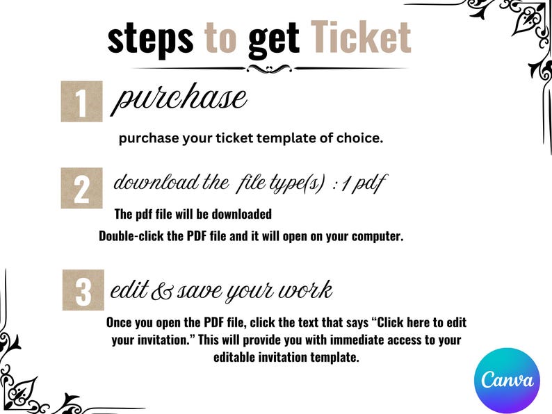 Disney on Ice Ticket Template, Water Park Ticket, Editable Event Ticket ...