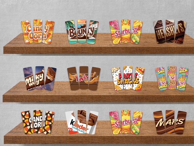 50 Candy Snacks Tumbler Wrap Bundle PNG, 20oz Skinny Sublimation Wrap ...