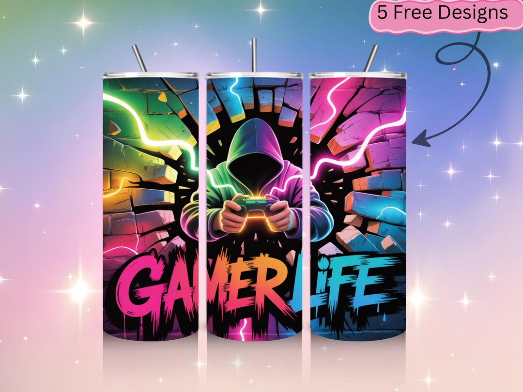 Gamer Tumbler Wrap, Kids Gaming Wrap, Christmas Tumbler, Gaming Digital ...