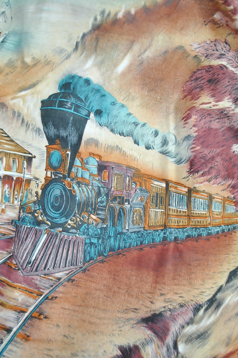 Vintage 1950s Antique Steam TRAIN Railroad Novelty Border - Etsy