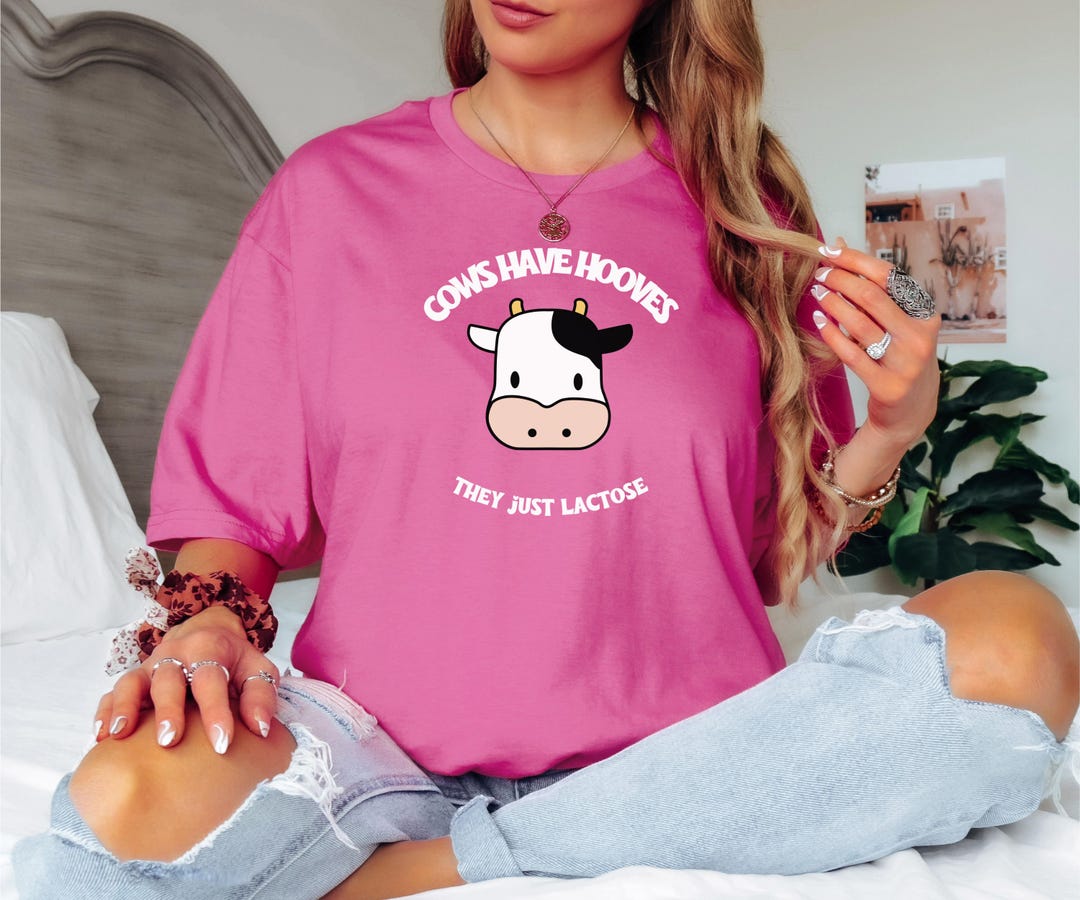 Cows Have Hooves Lactose Intolerance T-shirt, Cute Cow Graphic Tee ...