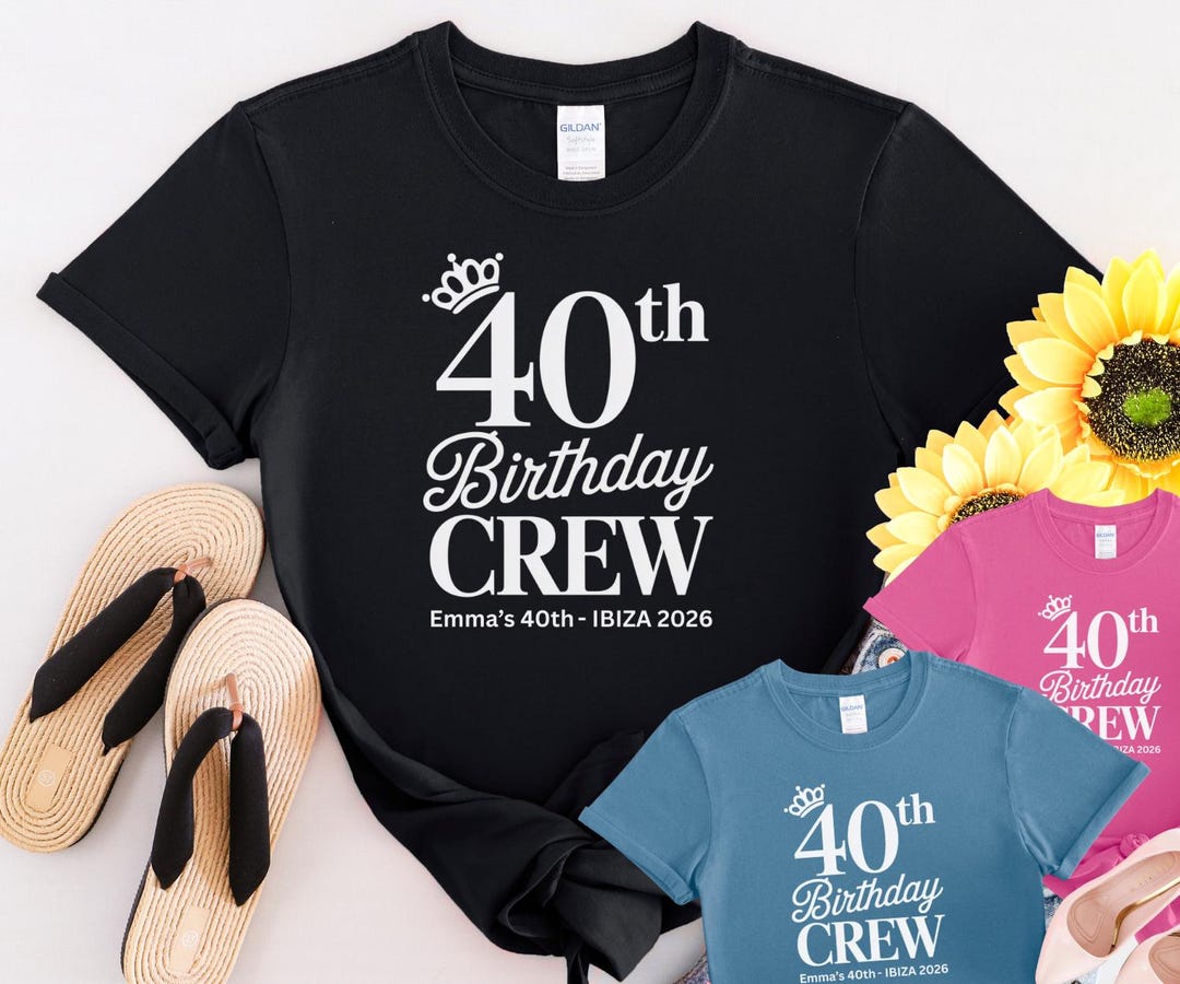 Personalised 40th Birthday Crew Group Shirts - Etsy