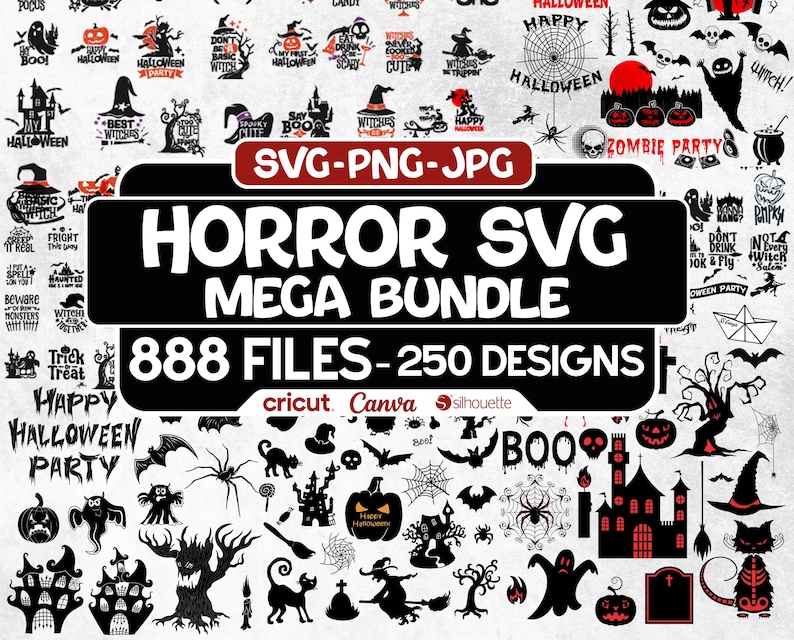Mega Horror SVG Bundle, Helloween SVG Bundle, Halloween Clipart ...