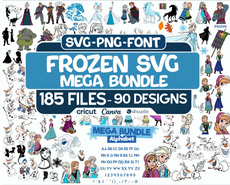 Frozen Svg Bundle, Frozen Svg, Elsa Svg, Anna Svg, SVG for Cricut ...